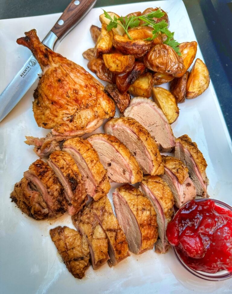 Traeger Roasted Whole Duck - This Jew Can Que