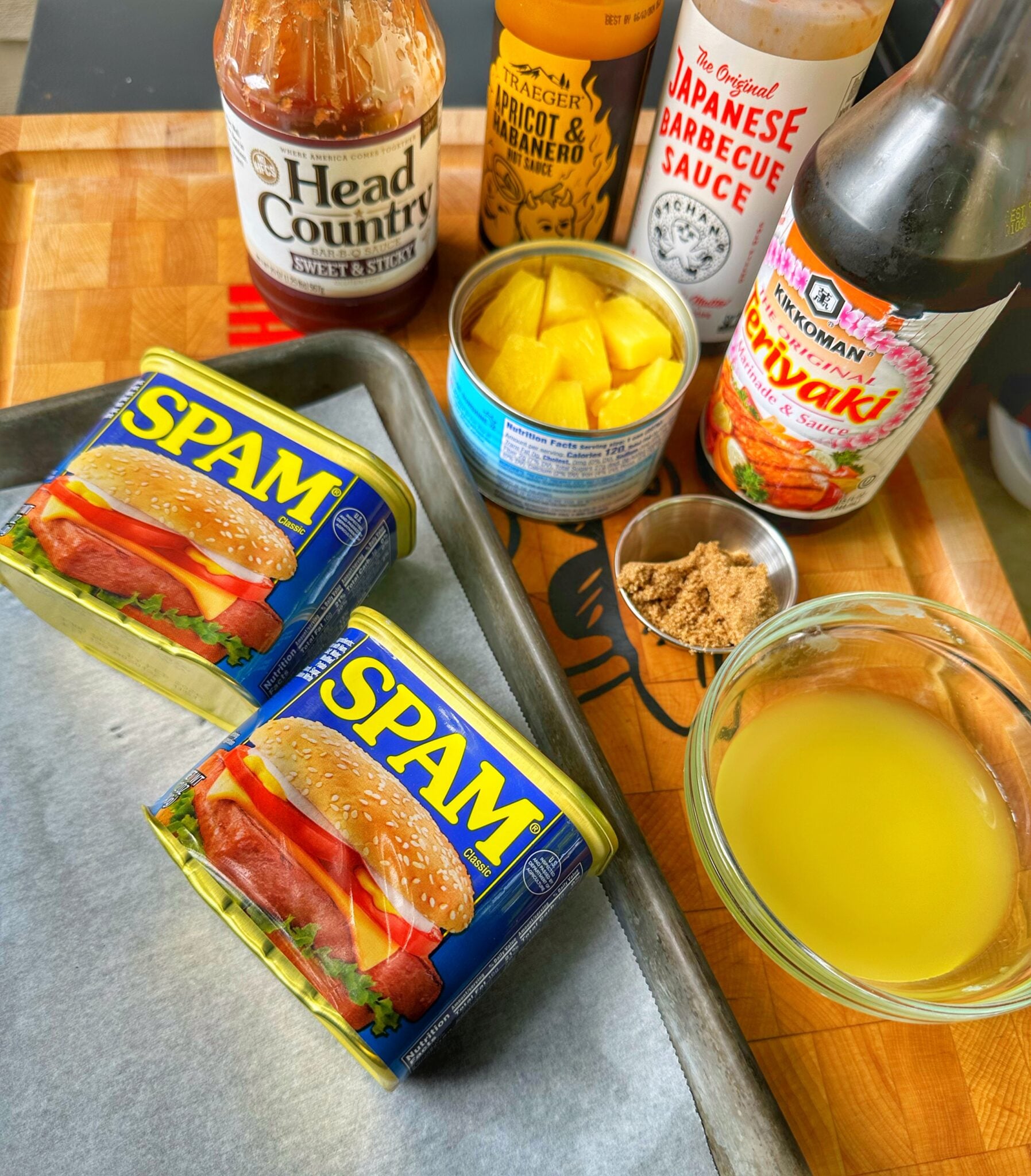 Spam Burnt Ends with Traeger Smoked Pineapple - This Jew Can Que
