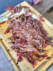 Traeger Smoked Pulled Goat Leg - This Jew Can Que