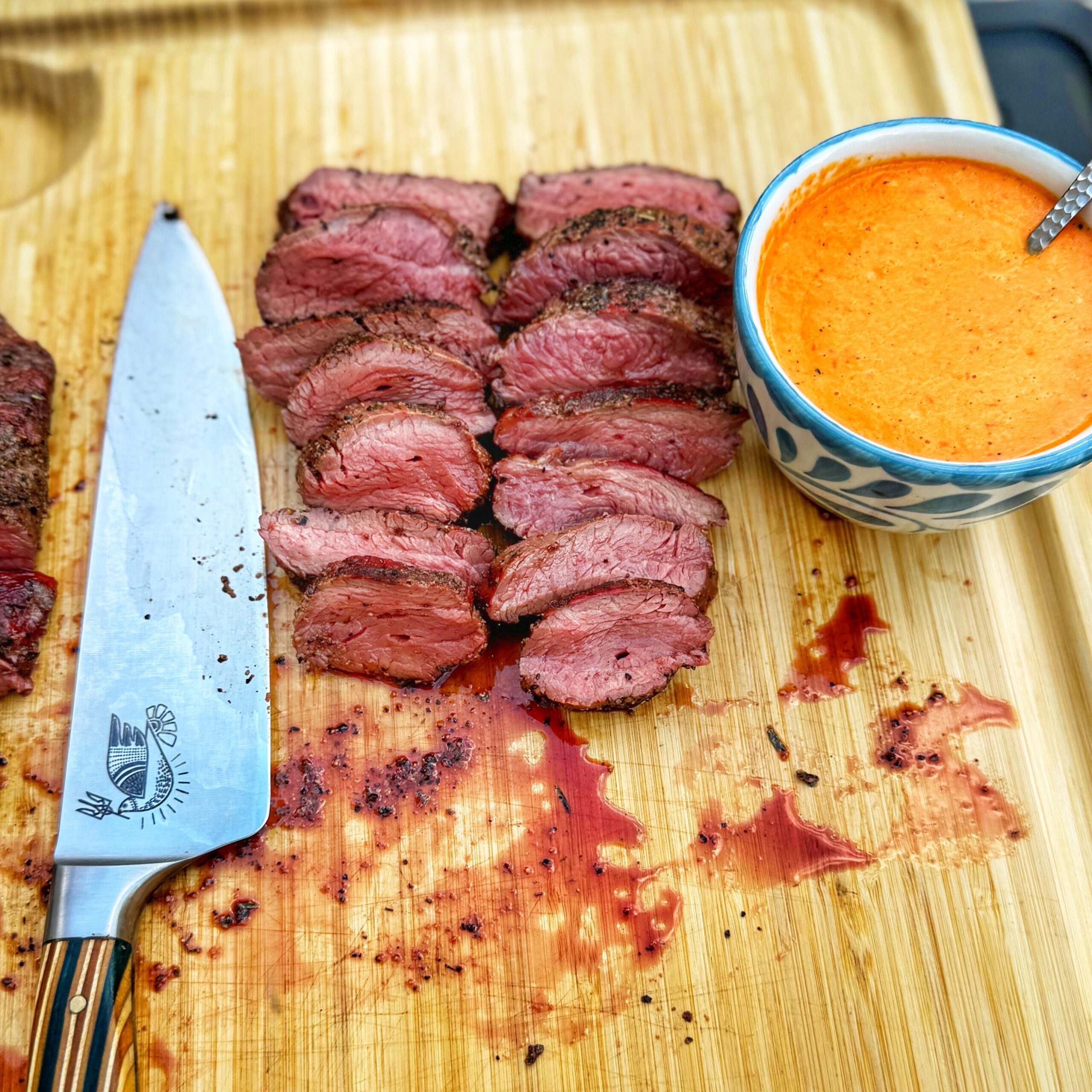 Teres Major with Smoky Red Pepper Sauce on the Traeger - This Jew Can Que